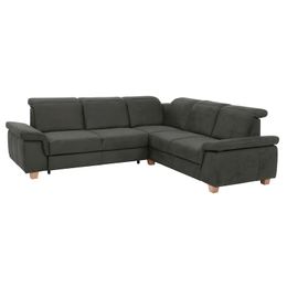Home Affaire Ecksofa &raquo;Dalia L-Form&laquo; mit Federkernpolsterung, wahlweise mit Bettfunktion, Bettkasten grau Luxus-Microfaser Florence (100% Polyester);