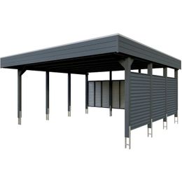 Skan Holz Doppelcarport &raquo;Friesland Set 13&laquo; Massivholz 514 cm Anthrazit