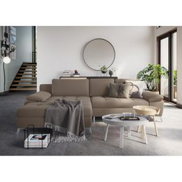 Sit & More sit&more Ecksofa &raquo;Latigo L-Form&laquo; mit Mega-Recamiere, wahlweise mit Bettfunktion und Bettkasten braun