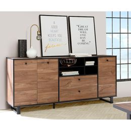 FORTE Sideboard Breite ca. 180 cm schwarz