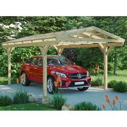 Skan Holz Einzelcarport &raquo;Westerwald&laquo; Leimholz 326 cm natur beige