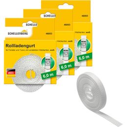 Schellenberg Rollladengurt &raquo;Mini 14 mm, 6 m, zur Bedienung eines Rollladens mit Gurtwickler&laquo; Set, 3 Stk. tlg. Gurtband in unterschiedlichen Farben 