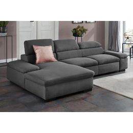 Home Affaire Ecksofa &raquo;Alberto L-Form&laquo; mit Kopfteilverstellung, wahlweise mit Bettfunktion grau 100% Polyester;Luxus-Microfaser ALTARA NUBUCK (100% 
