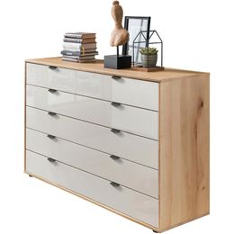 Wiemann Schubkastenkommode &raquo;Cardiff Sideboard, W&auml;scheschrank, teilmassiv Bianco-Eiche, Schubladen&laquo; Glas- oder Massivholzfront, verschiedene Breiten, 
