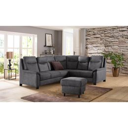 Home Affaire Ecksofa &raquo;Boccaccio L-Form&laquo; mit Federkern, incl. Kopfteilverstellung, wahlweise Bettfunktion grau Struktur weich (90% Polyester / 10% 