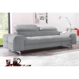 COTTA Polstergarnitur &raquo;Chef&laquo; Set, Set bestehend aus: 2-Sitzer mit Kopfteilverstellung & Hocker grau