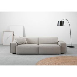 Home Affaire Big-Sofa &raquo;Glimminge auch in Breitcord, Feincord + Easy care-Bezug,&laquo; besondere Kedern&auml;hte Zierkissen grau 100% Polyester