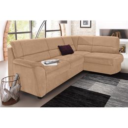 Sit & More sit&more Ecksofa &raquo;Pandora L-Form&laquo; wahlweise mit Bettfunktion und Bettkasten braun Luxus-Microfaser ALTARA NUBUCK (100% Polyester);Luxus-Microfaser 