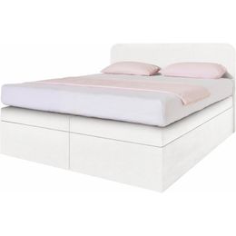 Westfalia Schlafkomfort Boxspringbett wahlweise mit Bettkasten wei&szlig; Box und Kopfteil: Microvelours (100% Polyester) oder Kunstleder (Polyurethan);Bezug der Obermatratze: 100%