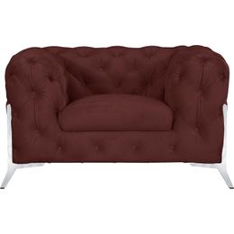 Home Affaire Chesterfield-Sessel &raquo;Amaury Sessel&laquo; aufw&auml;ndige Knopfheftung, moderne Chesterfield Optik, Fu&szlig;farbe w&auml;hlbar rosa Struktur (100% Polyester9;