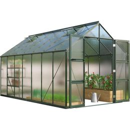 Vitavia Gew&auml;chshaus &raquo;Domus 11500&laquo; mit Doppelschwingt&uuml;ren und bodentiefer T&uuml;rschwelle, 6 mm Hohlkammer gr&uuml;n