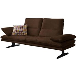 W.Schillig 2,5-Sitzer &raquo;broadway, Designsofa mit tollem Sitzkomfort&laquo; Sitztiefenverstellung, Kopfteil- & Seitenteilverstellung, Breite 216cm braun Stoff