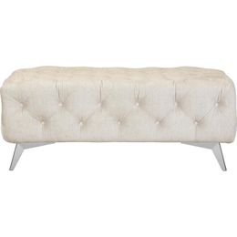 Home Affaire Polsterhocker &raquo;Glynis&laquo; aufw&auml;ndige Knopfheftung, moderne Chesterfield Optik, Fu&szlig;farbe w&auml;hlbar beige Struktur (100% Polyester);Samtoptik (