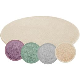 ANDIAMO Teppich &raquo;Arezzo&laquo; rund 16 mm H&ouml;he Uni Farben, weicher Flor, waschbar, ideal im Wohnzimmer & Schlafzimmer beige Polyester