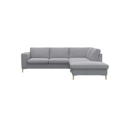 FLEXLUX Ecksofa &raquo;Fiore, L-Form&laquo; breite Armlehnen, F&uuml;&szlig;e Alu/Eiche, B/T 241/225 cm, Kaltschaum im Sitz grau 100% Polyester
