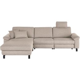 3C Candy Ecksofa &raquo;Mainau L-Form&laquo; Relaxfunktion im 1,5-Sitzer, motorische Schlaffunktion in Longchair grau 100% Polyester
