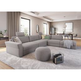 Sit & More sit&more Ecksofa &raquo;Cadabra L-Form&laquo; Breite 356 cm, mit Sitztiefenverstellung beige Samtoptik (100% Polyester);Soft clean (98% Polyester, 2% Polyamid);