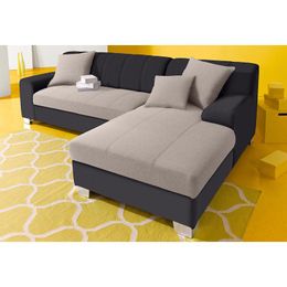 DOMO collection Ecksofa &raquo;Turah incl. Zierkissen, moderne Steppung, auch in Leder&laquo; wahlw. mit Bettfunktion, L-Form, B/T: 239/152cm, Unser 
