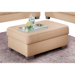 DOMO collection Hocker &raquo;Amando&laquo; beige PRIMABELLE -Microfaser aus 100% Polyester, ;SOFTLUX -Kunstleder;Strukturstoff aus 90% Polyester, 10% Polyacryl;