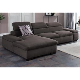 Home Affaire Ecksofa &raquo;Alberto L-Form&laquo; mit Kopfteilverstellung, wahlweise mit Bettfunktion grau 100% Polyester;Luxus-Microfaser ALTARA NUBUCK (100% 
