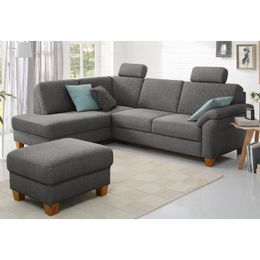 Home Affaire Ecksofa &raquo;Borkum L-Form, B: 249 cm - OTTO. Verl&auml;ssliche Qualit&auml;t.&laquo; optional Bettfunktion, Federkern grau Struktur (100% Polyester);Luxus-