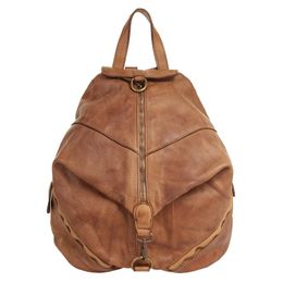 Samantha Look Damen Cityrucksack echt Leder, Made in Italy braun B/H/T: 35cm x 33cm x 7cm, onesize
