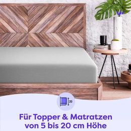 Spannbettlaken &raquo;100% Baumwolle - Superweiches Bettlaken f&uuml;r Matratzen von 5 bis 20cm&laquo; Rutschfest & Blickdicht - 90x200, 140x200, 160x200, 180x200 