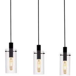 Eglo H&auml;ngeleuchte &raquo;MONTEFINO Pendellampe, Stahl und Glas, E27, IP20, Esstischlampe, Lampe&laquo; E27 1 Stk. H&auml;ngeleuchte, L73 x B11 x H110, schwarz, 3X60W 