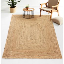 CarpetFine Teppich &raquo;Nele Juteteppich Naturfaser&laquo; rechteckig 6 mm H&ouml;he geflochtener Wendeteppich aus 100% Jute, quadratisch und als L&auml;ufer beige Jute