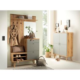 Home Affaire Garderoben-Set &raquo;Mavas, Garderobe mit Stauraum, Garderobenschrank im Scandic Design&laquo; Set, 2 Stk. tlg. braun Holzwerkstoff
