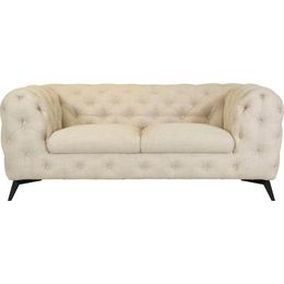 Home Affaire Chesterfield-Sofa &raquo;Glynis&laquo; aufw&auml;ndige Knopfheftung, moderne Chesterfield Optik, Fu&szlig;farbe w&auml;hlbar beige Struktur (100% Polyester);