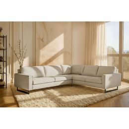 Home Affaire Ecksofa &raquo;Pinto, XXL, 250/290 cm, langer Schenkel, Ottomane&laquo; Cord, Chenille, Lederoptik, mit Keder, Metallf&uuml;&szlig;e, Wellenunterfederung 100% 