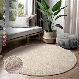 Sanat Hochflor-Teppich &raquo;LOCA&laquo; rund 30 mm H&ouml;he Wohnzimmer, Langflor, Shaggy, Schlafzimmer beige Kunstfaser