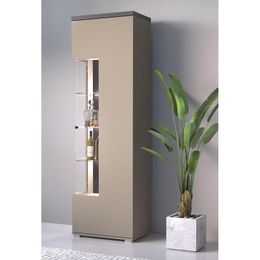 Home Affaire Vitrine &raquo;Serio&laquo; Breite 55 cm braun FSC -zertifizierter Holzwerkstoff, Glas, Kunststoff, Melamin