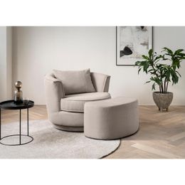 Home Affaire Drehsessel &raquo;MAISIE, Love Seat,Lese-Sessel,Sessel-Set, mit Hocker&laquo; 2 Stk. tlg. in MEGA CORD und Web-Velours, drehbar 360 Grad mit Hocker 