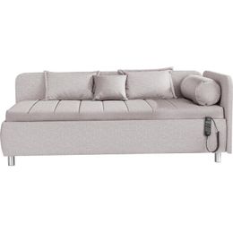 Alina Schlafsofa &raquo;Kiana&laquo; Liegefl&auml;che 90/200 cm oder 100/200 cm, Bettkasten, Zierkissen-Set grau Struktur TMD (100% Polyester)