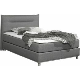 Maintal Boxspringbett inkl. Topper grau Bezug: Strukturstoff aus 100% Polyester;Bezug der Spiegelfl&auml;che Matratzendrell aus 100% Polyester;Bezug des Toppers: 