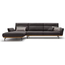 Creation BY ROLF BENZ Ecksofa &raquo;CR.460 Designsofa mit erstklassigem Sitzkomfort&laquo; Sockel in Nussbaum, Winkelf&uuml;&szlig;e in Umbragrau, Breite 338 cm braun 