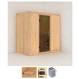 Karibu Sauna &raquo;Vada&laquo; Set, Ofen 9 kW integr. Strg beige