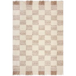 FLAIR RUGS Teppich &raquo;Eric&laquo; rechteckig 4 mm H&ouml;he Boucle-Effekt, Hoch-Tief-Flor beige Baumwolle, Polyester, Wolle