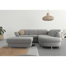 Sit & More sit&more Ecksofa &raquo;Apulia L-Form&laquo; wahlweise Bettfunktion, Bettkasten und Kopf- und Armteilverstellung grau Webstoff (100% Polyester);Struktur weich (90