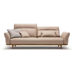 Creation BY ROLF BENZ 3,5-Sitzer &raquo;CR.460 Designsofa mit erstklassigem Sitzkomfort&laquo; Sockel und F&uuml;&szlig;e in Nussbaum, Breite 228 cm beige NaturLEDER OSKAR (