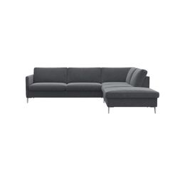 FLEXLUX Ecksofa &raquo;Fiore, L-Form, bequem und komfortabel durch hochwertigem Sitzaufbau&laquo; schmale Armlehnen, Kaltschaum, F&uuml;&szlig;e Alu grau 100% Polyester