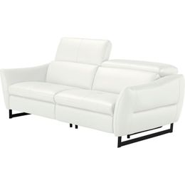 Egoitaliano 2,5-Sitzer &raquo;Dafne, elegantes Designsofa mit hohem Sitzkomfort&laquo; wahlw. mit elektrischer Relaxfunktion, Kopfteile manuell verstellbar wei&szlig; Leder &raquo;BULL&laquo; 