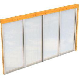 Skan Holz Carport-Seitenwand m. Polycarbonat, Wandanbau braun Holzwerkstoff