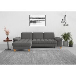 Sit & More sit&more Ecksofa &raquo;Westham L-Form&laquo; mit Recamiere, mit oder ohne Bettfunktion, Bettkasten, F&uuml;&szlig;e Eiche grau 90% Polyester 10% Polyamid