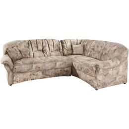 DOMO collection Ecksofa &raquo;Bahia, zeitlos und elegant, bequeme Armlehnen, L-Form&laquo; wahlweise mit Bettfunktion braun Luxus-Microfaser (100% Polyester), 