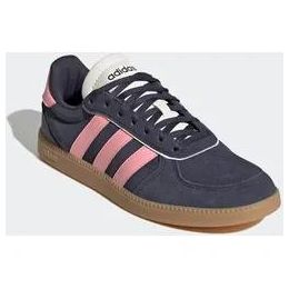 Sneaker Adidas SPORTSWEAR "BREAKNET SLEEK", Damen, Gr. 37, blau (shadow navy, pink spark, sanftes wei&szlig;), Leder, Synthetik, Schuhe Sneaker