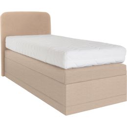 Westfalia Schlafkomfort Boxspringbett wahlweise mit Bettkasten braun Box und Kopfteil: Microvelours (100% Polyester) oder Kunstleder (Polyurethan);Bezug der Obermatratze: 100