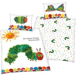 Quelle Babybettw&auml;sche &raquo;Die kleine Raupe Nimmersatt&laquo; mit tollem Motiv bunt Renforc&eacute;, Obermaterial: 100% Baumwolle